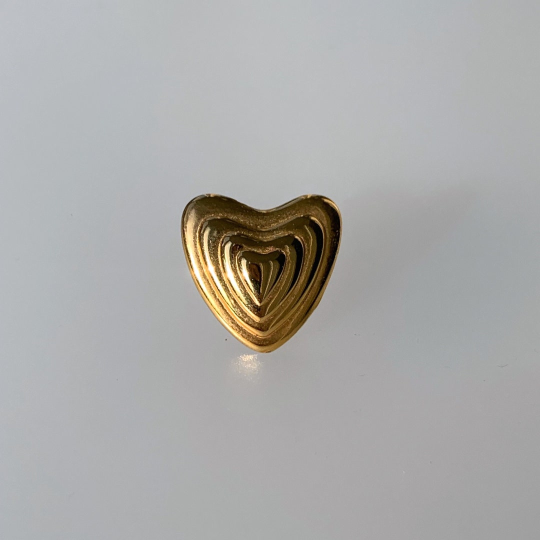 90s Escada Heart Pin Brooch, Escada by Margaretha Ley Brooch, Golden ...