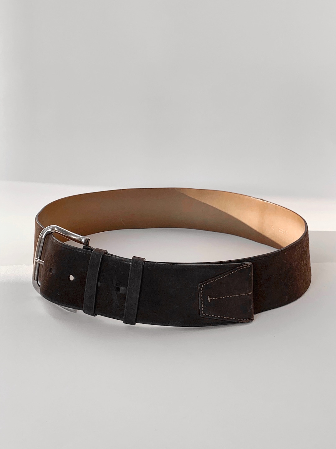 Y2K Prada Wide Chocolate Suede Belt, Prada Hip Belt, 2000s Belt ...