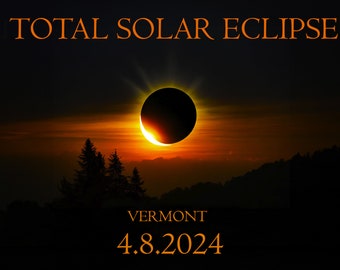 Solar Eclipse Vermont 2024 Digital Download, Vermont Solar Eclipse PNG Instant Download April 8 ...