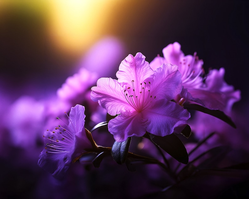 Azaleas at Sunset - Etsy