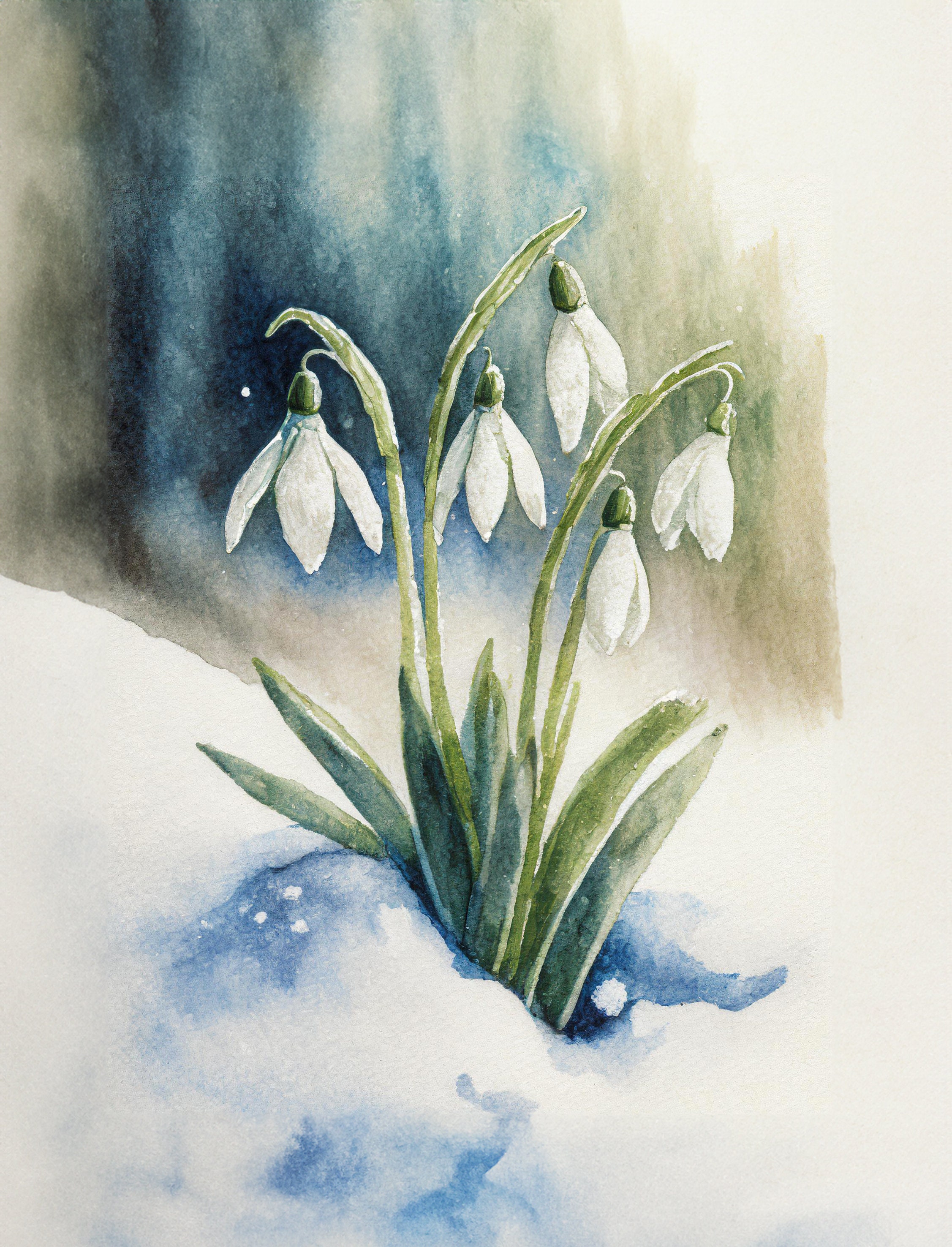 Watercolor Snowdrops - Etsy UK