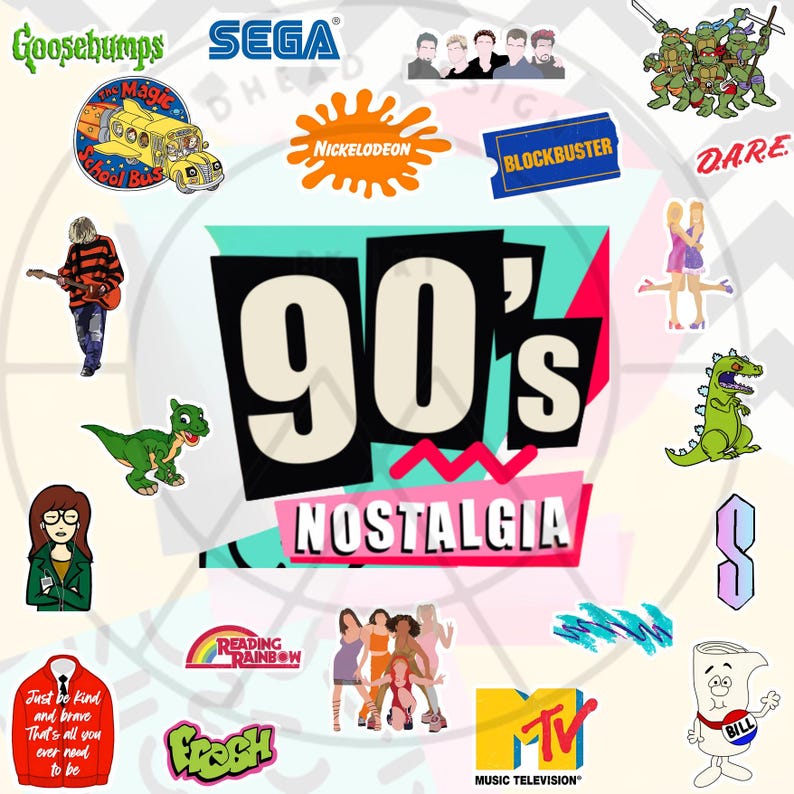 90's Nostalgia PNG Instant Downloads, Stickers, Images, Apparel, the 90's, Trending - Etsy