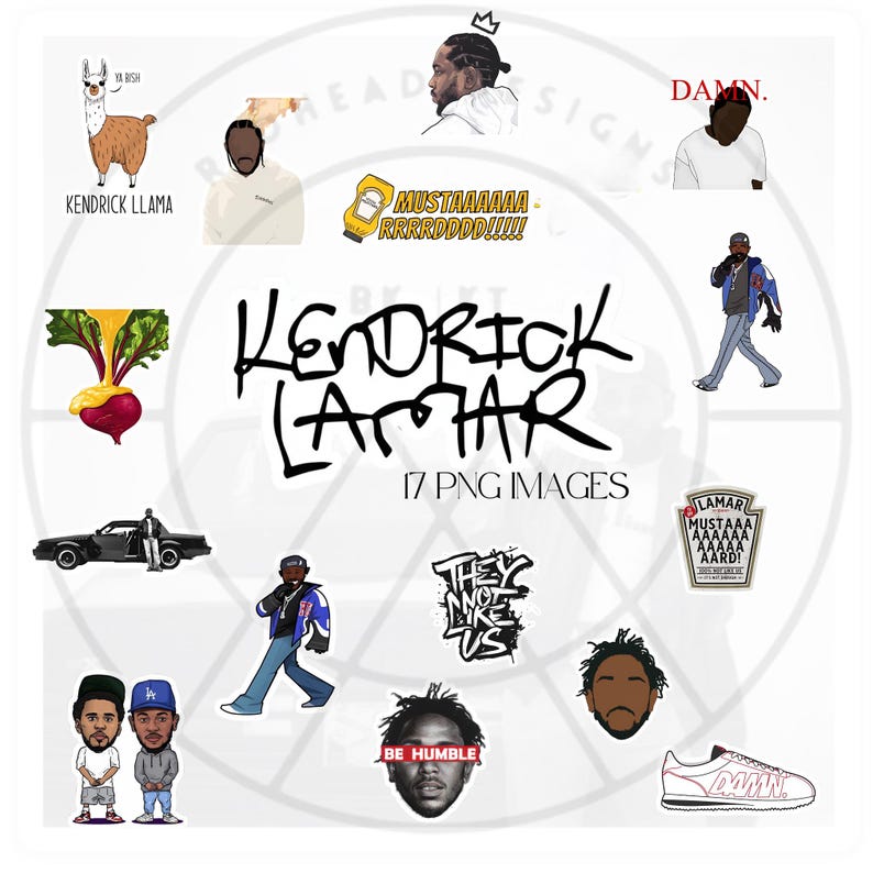 Kendrick Lamar PNG Stickers, Digital Download, Instant, Kendrick, They ...