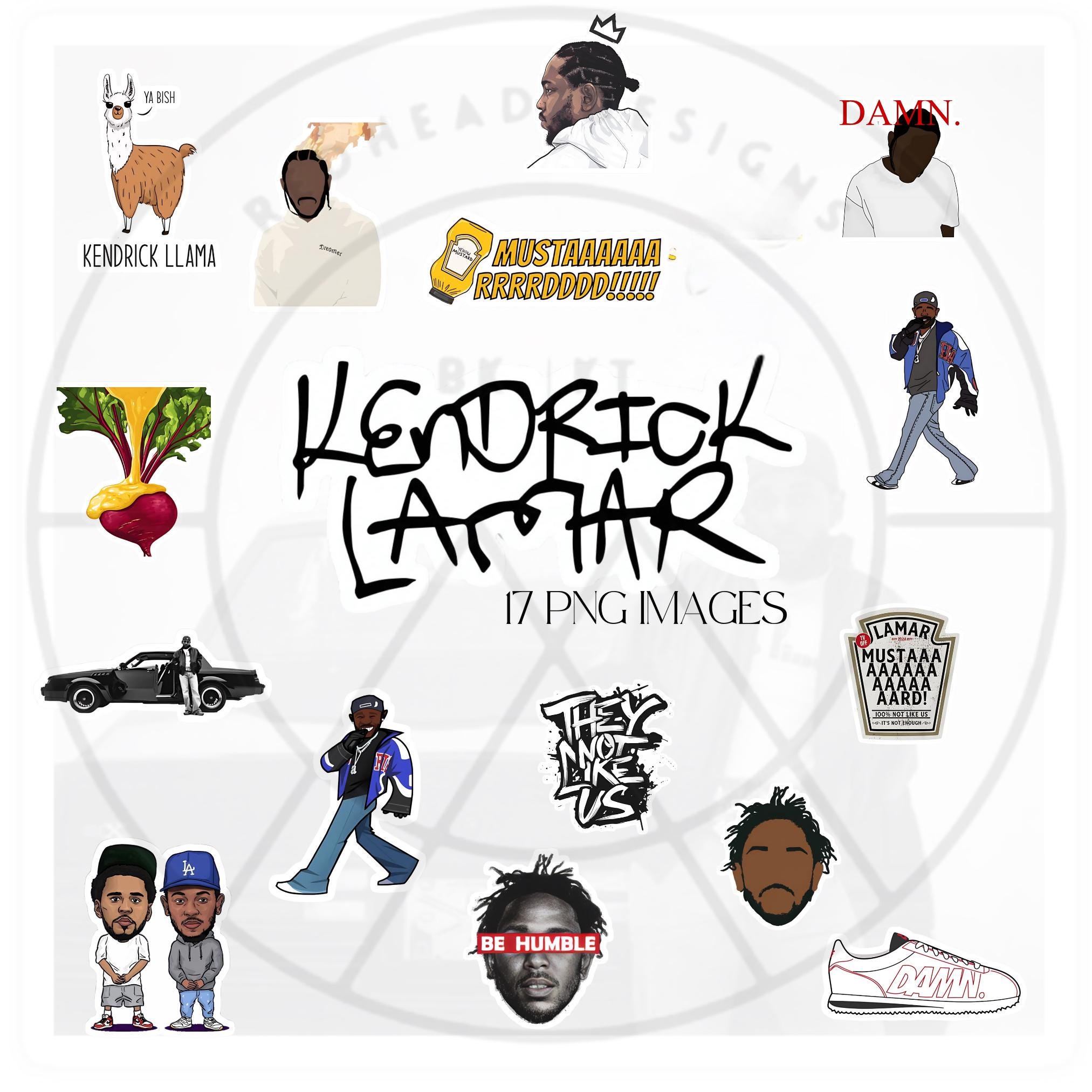 Kendrick Lamar PNG Stickers, Digital Download, Instant, Kendrick, They ...