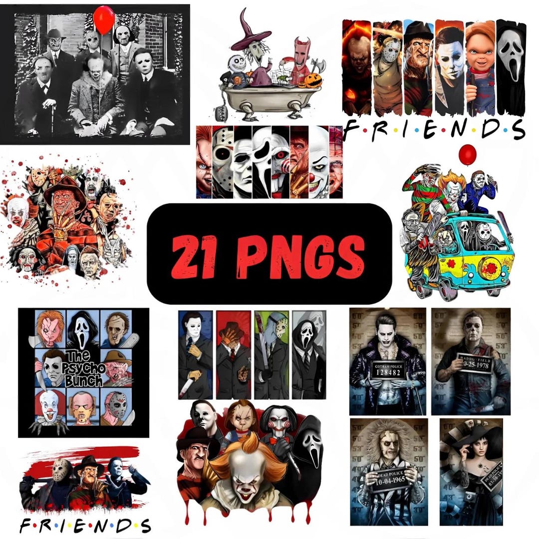 21 Files Horror Characters Png, Horror Friends PNG, Halloween ...