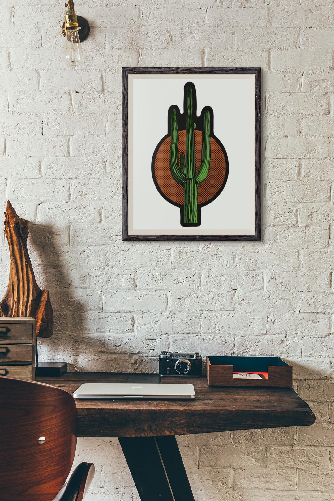 Bold Cactus Middle Finger Digital Art Print | Sassy Desert Wall Art ...