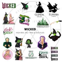 Wicked SVG Cut File, PNG, JPG, Glinda & Elphaba Silhouette - Etsy Canada