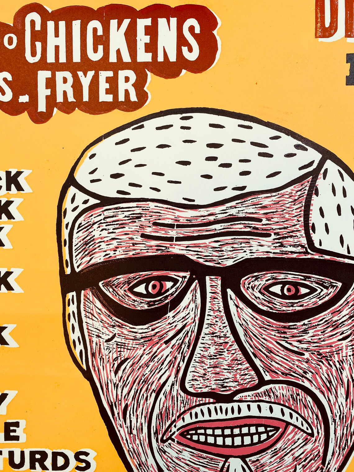 Barnyard Butcher 1-sheet Woodblock Print - Etsy