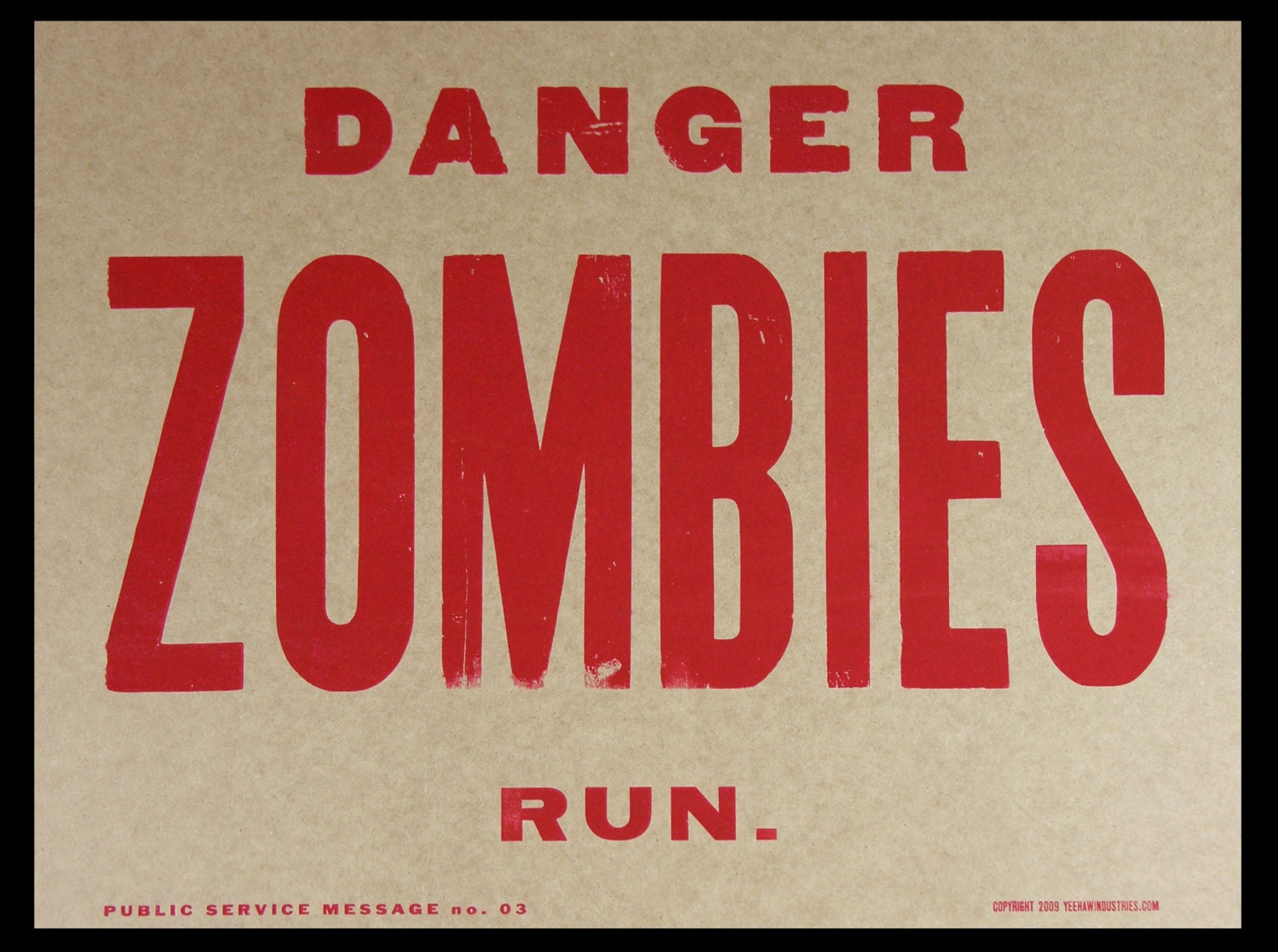 ZOMBIES Public Service Message Hand Printed Letterpress Poster - Etsy