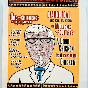 Barnyard Butcher 1-sheet Woodblock Print - Etsy