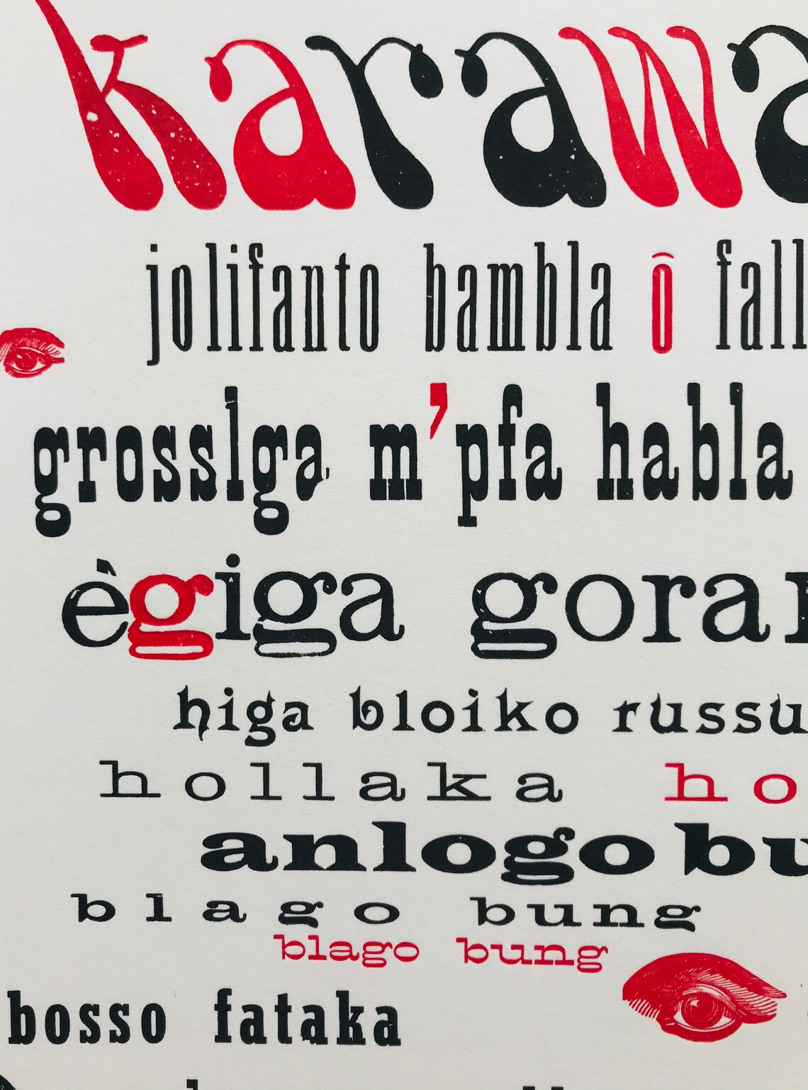 Official DADA Print: Karawane caravan Hugo Ball Sound Poem - Etsy
