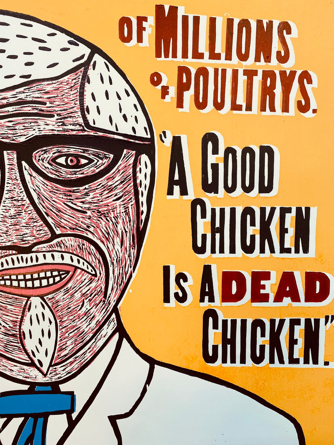 Barnyard Butcher 1-sheet Woodblock Print - Etsy