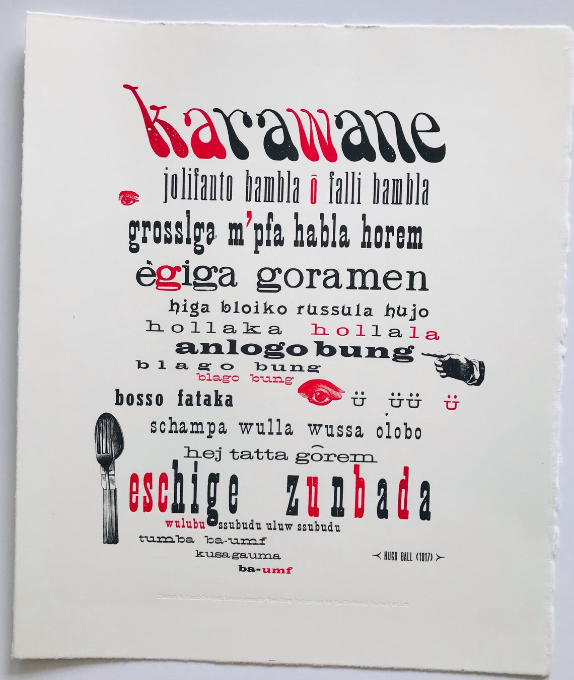 Official DADA Print: Karawane caravan Hugo Ball Sound Poem - Etsy