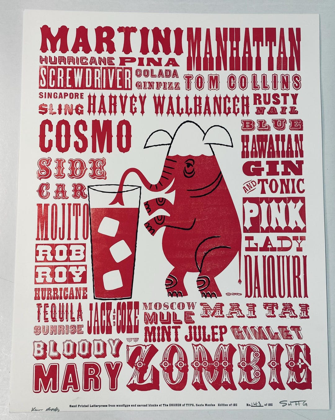 29 Drinks: SHAG X Church of Type = Pink Elephant - Etsy