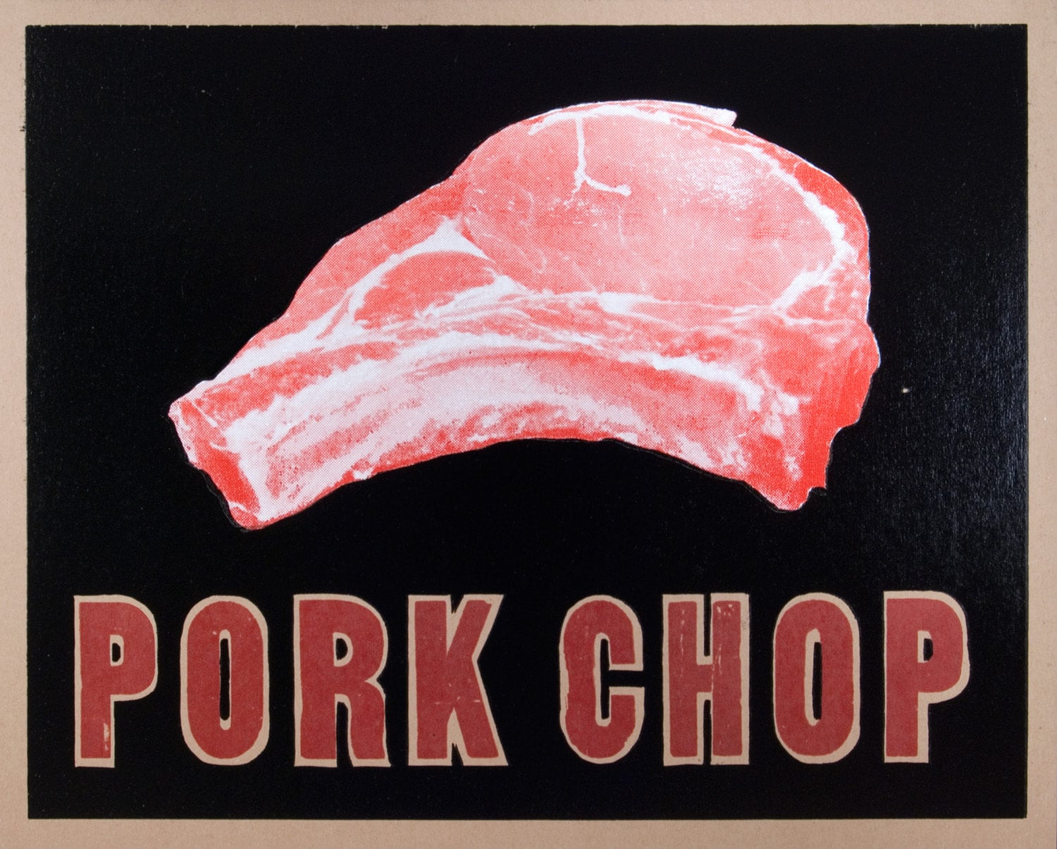PORK CHOP the Meat Series Hand Printed Letterpress Poster - Etsy