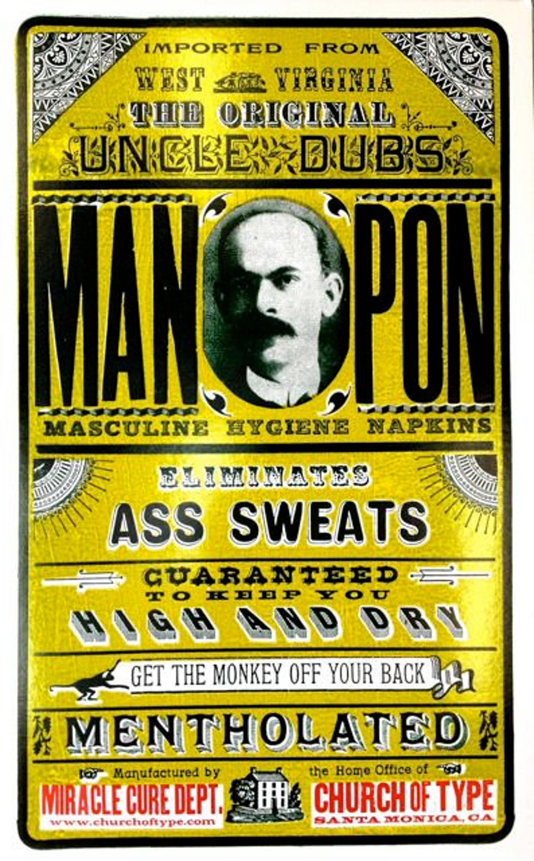 UNCLE DUB'S MANPON Hand Printed Letterpress Poster - Etsy