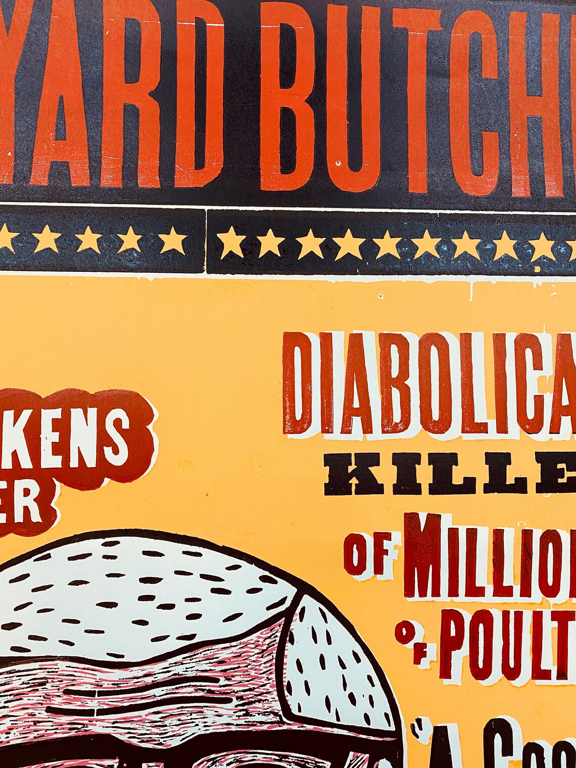 Barnyard Butcher 1-sheet Woodblock Print - Etsy