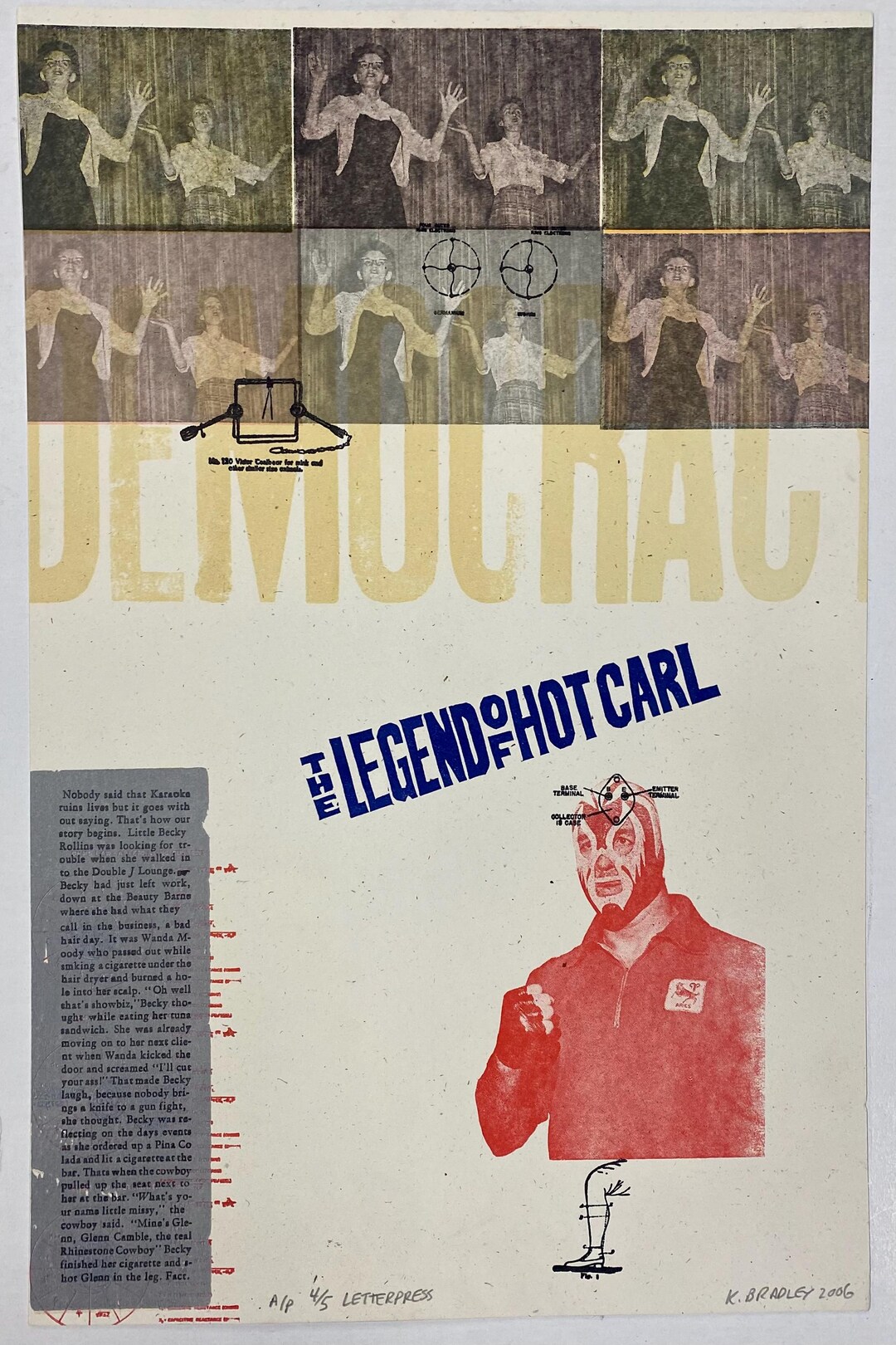 The Legend of Hot Carl. Letterpress Print - Etsy