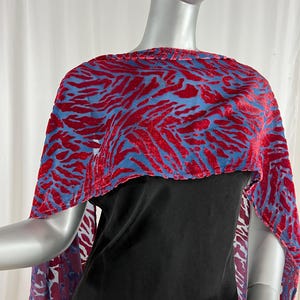 Silk Velvet Scarf, Devore, Diamond Pattern, Black, Orange - Etsy