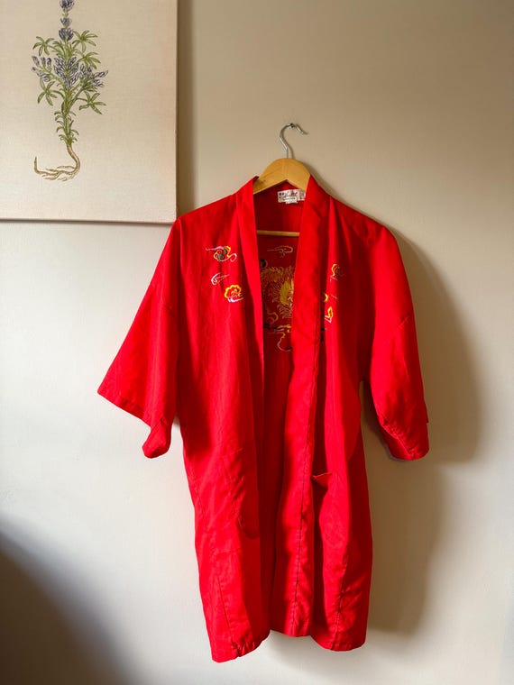Vintage Embroidered Red Robe - Gem