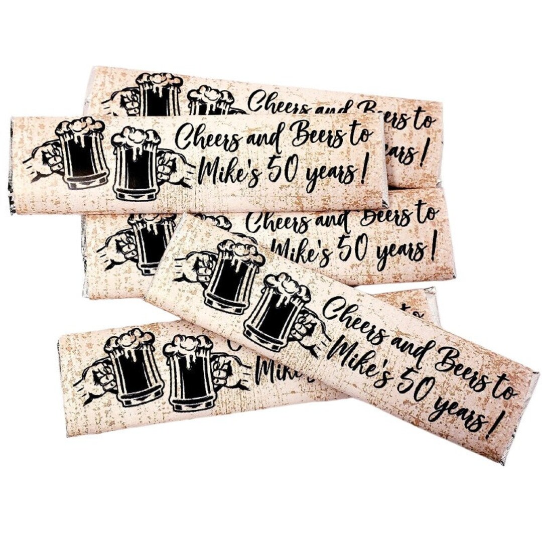 Cheers and Beers Adult Birthday Party Favors, Personalized Gum Stick ...