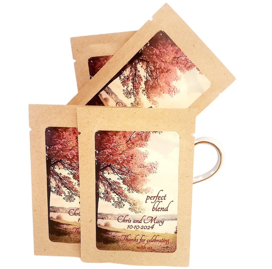 Fall Tea Party Favors Personalized Tea Bag Party Favor, Birthday Bridal ...