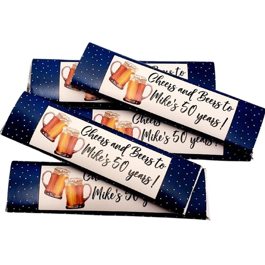 Cheers and Beers Adult Birthday Party Favors, Personalized Gum Stick ...