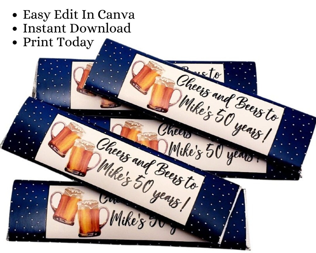 DIY Adult Birthday Party Decorations and Favors Editable Cheers and ...