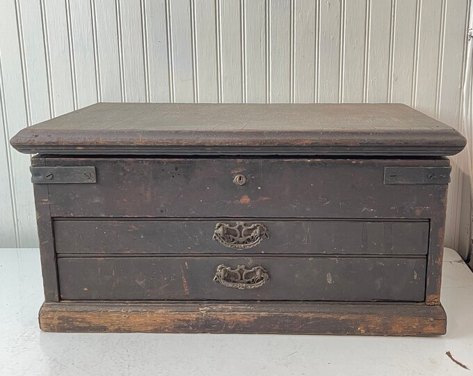 Vintage Machinist Chest, Wood Tool Box, Wood Drawer Box, Storage ...
