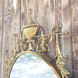 Antique Brass Mirror, Wall Mirror, Large Brass Mirror, Ornate Mirror ...