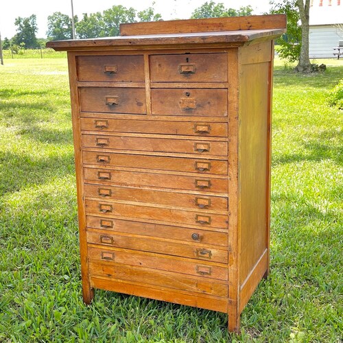Antique Cartographer Cabinet Twelve Drawer Cabinet Craft | Etsy