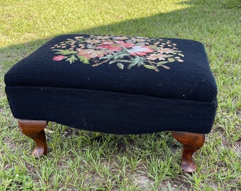 Cross Stitch Foot Stool - Etsy