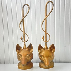 Antique English Fox Doorstops, Farmhouse Decor, Metal Dogs, Vintage ...