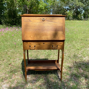 Antique Secretary Desk, Mission Craftsman Style Furniture, Slant Top ...