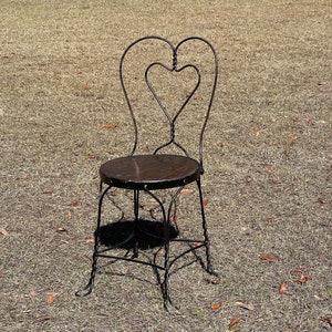 Antique Chair, Vintage Bistro Chair, Heart, Wrought Iron Chair, Vanity ...