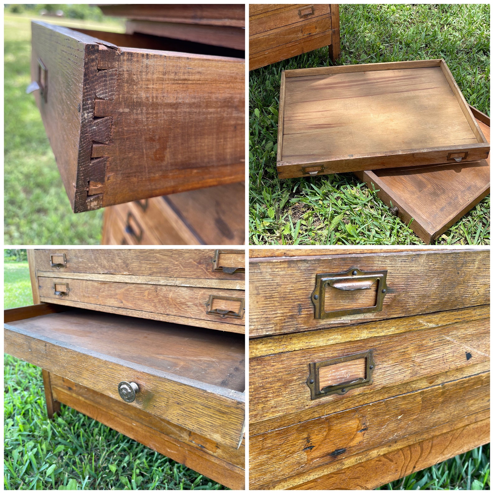 Antique Cartographer Cabinet, Twelve Drawer Cabinet, Chest of Drawers ...