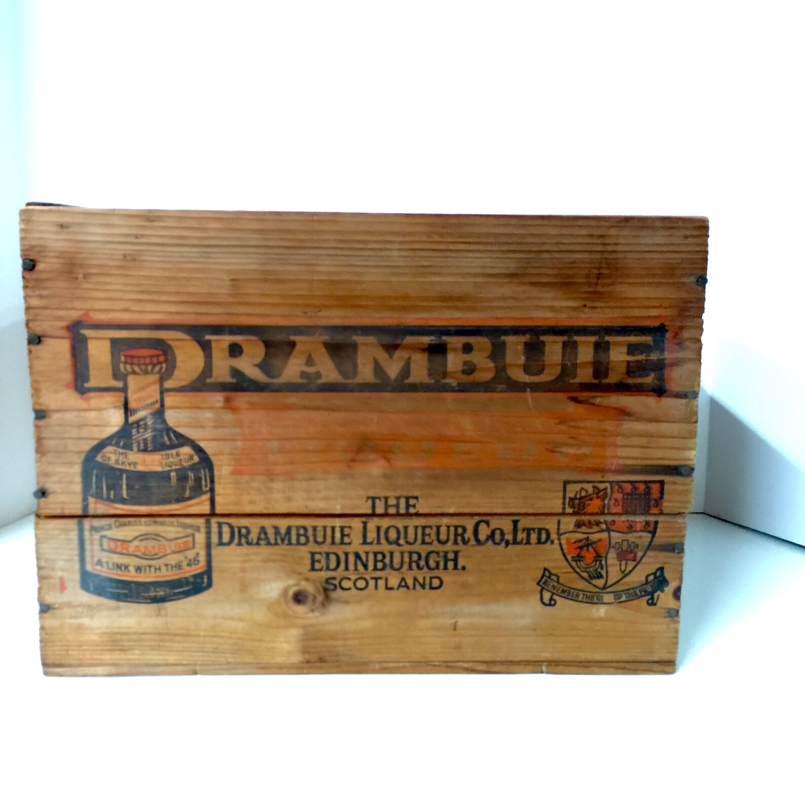 Vintage Wood Crate, Wood Box, Liquor Crate, Drambuie, Rustic Decor ...