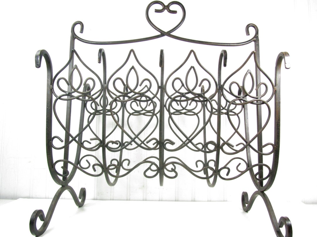 Magazine Holder, Magazine Rack, Organizer, Wrought Iron, Scroll, Metal ...
