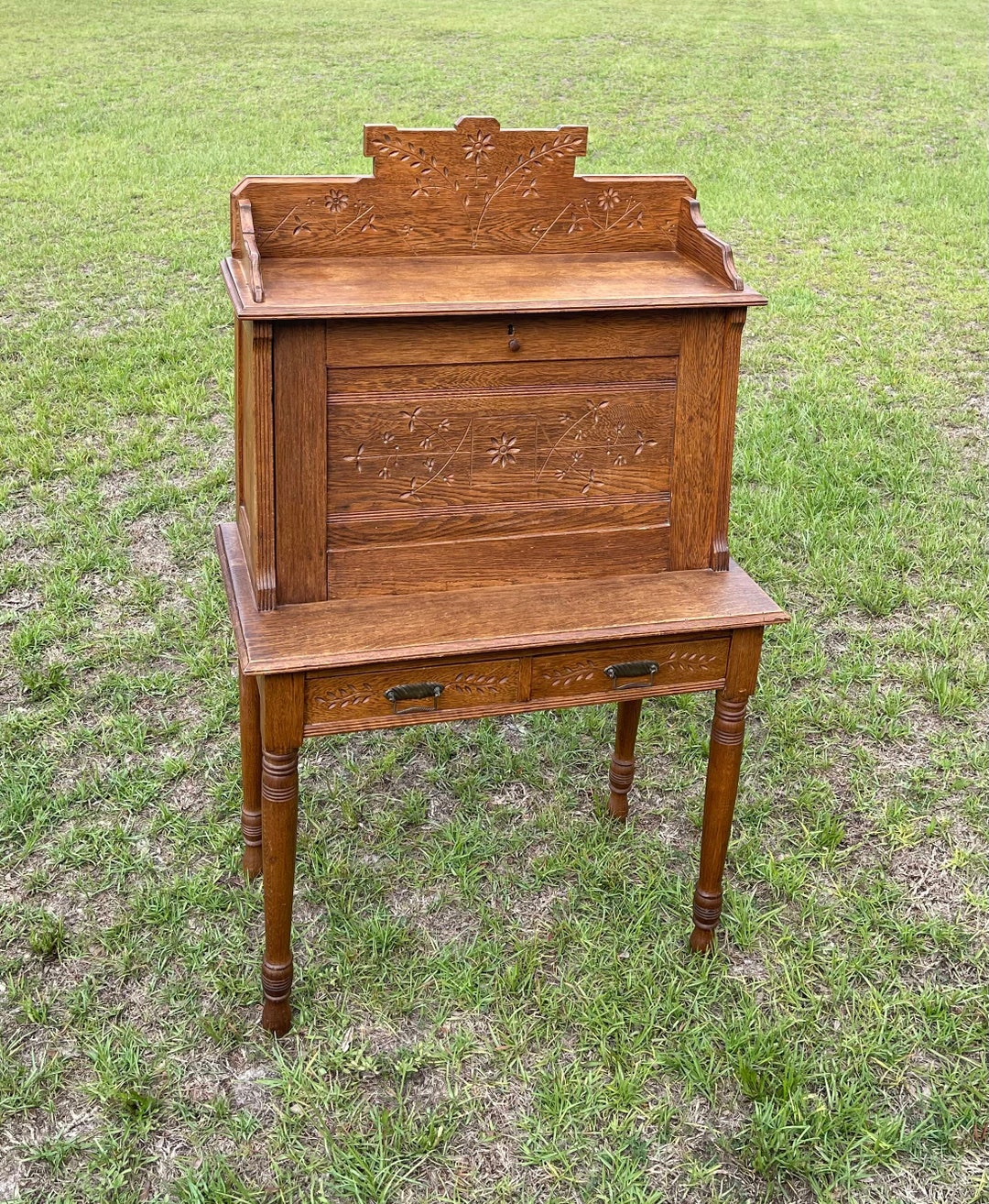 Antique Desk, Primitive Writing Desk, Plantation Desk, Fall Front Desk ...