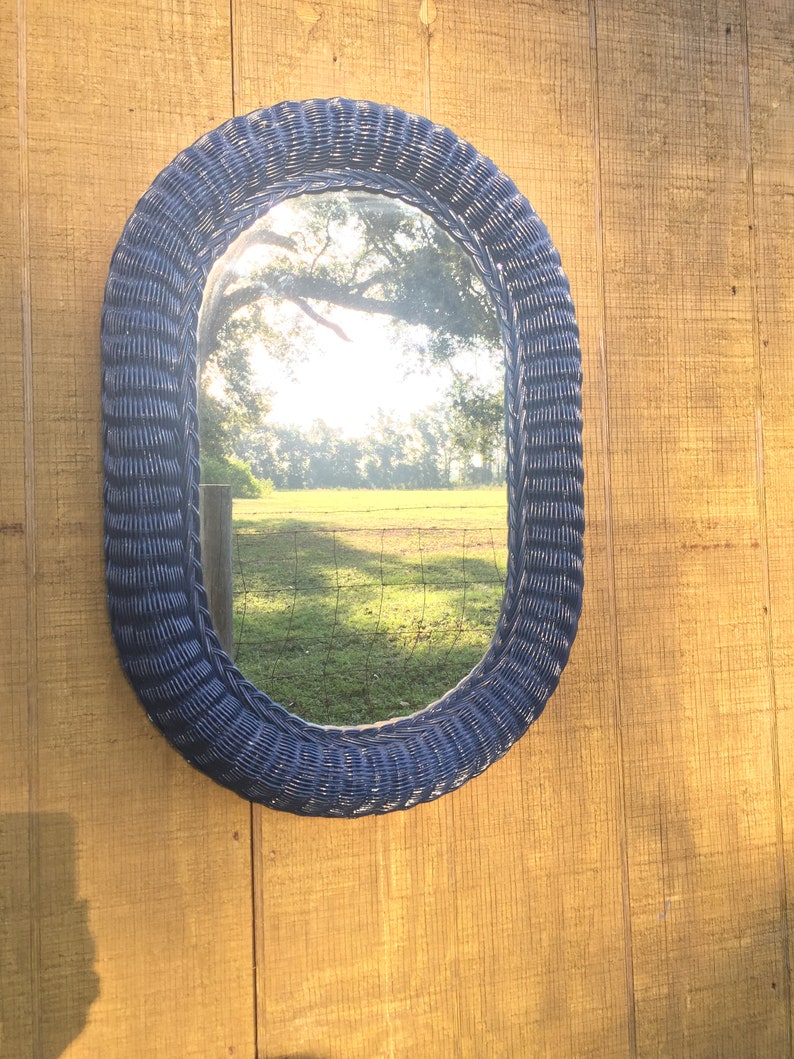 Wicker Mirror, Vintage Large Mirror, Shabby Chic Decor, Cottage Decor ...