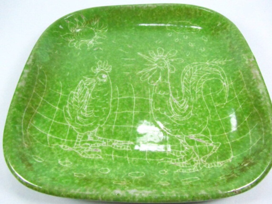 Vintage Plate, Green, Ceramic Plate, Italian Pottery, Decorative Plate ...