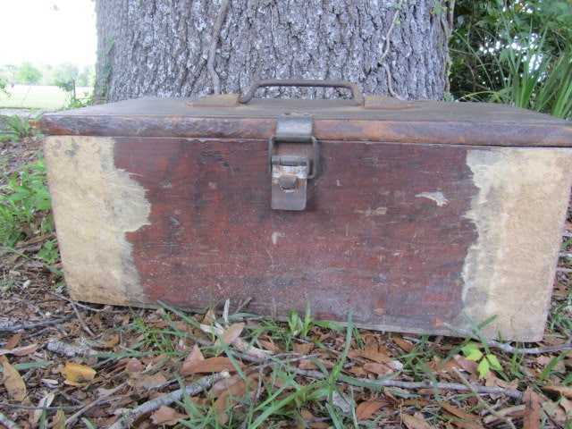 Vintage wood box industrial box work box hand made toolbox | Etsy