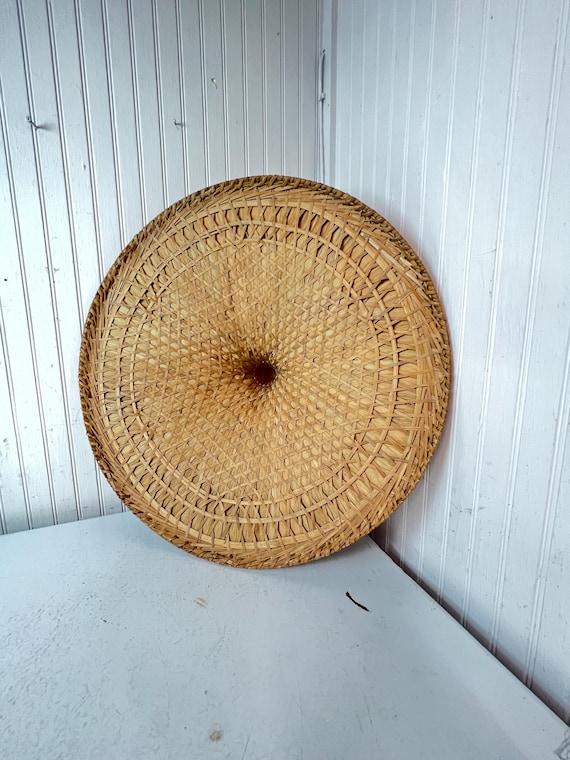 Vintage Hat, huge straw hat, Vietnamese rice hat, wic… - Gem