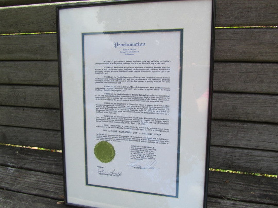 Framed Proclamation Framed Decree Official Document Photo - Etsy UK