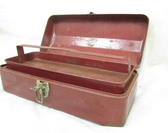 Red Metal Box - Etsy
