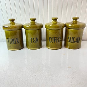 Mushroom Canister, Mid Century Canister Set, Retro Canisters ,green ...