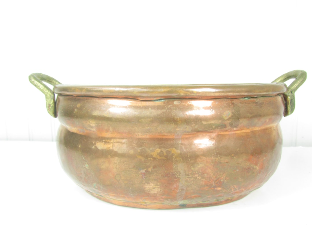 Copper Pot, Antique Copper Bucket, Copper Pan, Antique Copper, Forged ...