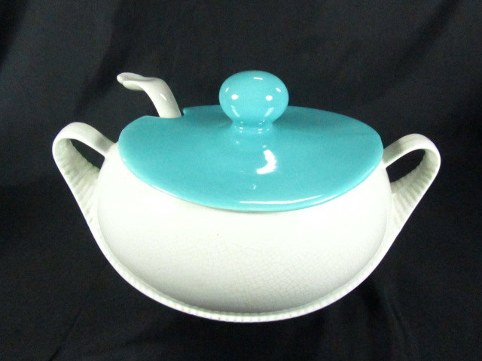 Soup tureen Turquoise soup tureen bowl serving bowl ladle | Etsy