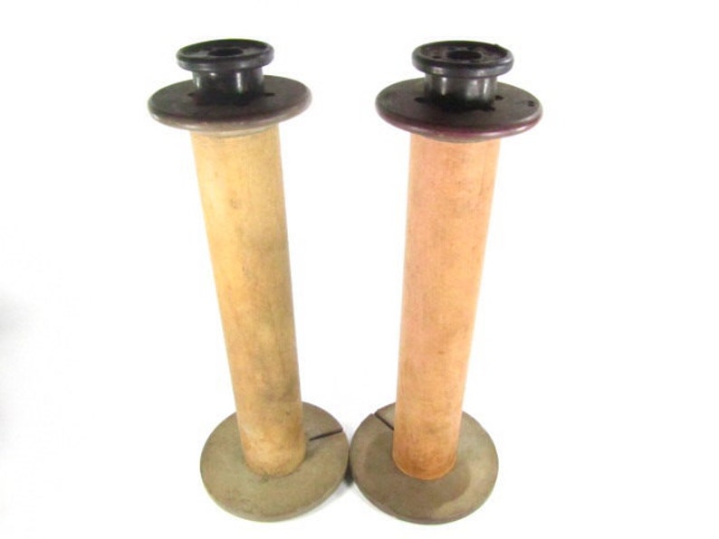 Large Wood Spool Vintage Wood Spools Candle Holder Farm - Etsy