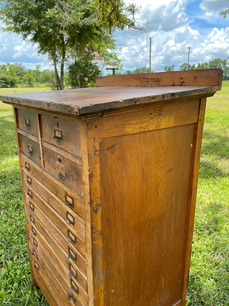 Antique Cartographer Cabinet, Twelve Drawer Cabinet, Chest of Drawers ...
